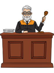 Judge profession colored cartoon Royalty Free Vector Image