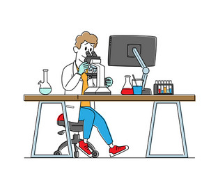 Science and laboratory concept in circle Vector Image