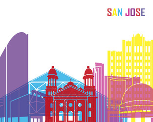 San jose landmarks and monuments Royalty Free Vector Image