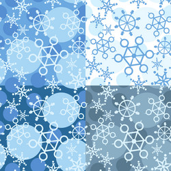 Set of 4 seamless snowflake pattern Royalty Free Vector
