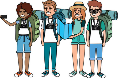 Tourist people cartoon Royalty Free Vector Image