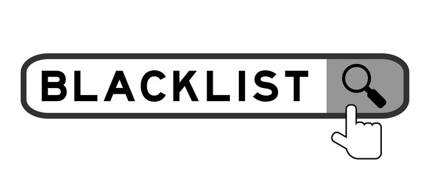 Black color round seal sticker in word blacklist Vector Image