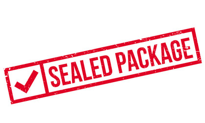 Sealed package rubber stamp Royalty Free Vector Image