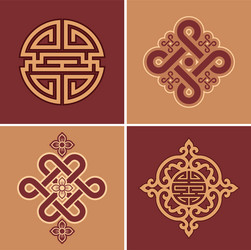 Asian oriental pattern design template Royalty Free Vector
