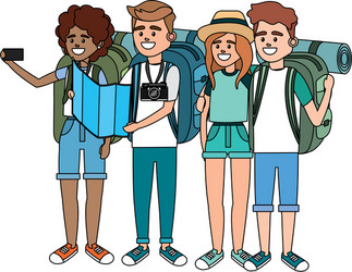 Tourist people cartoon Royalty Free Vector Image