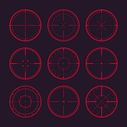 Various sniper rifle sights with degree scale Vector Image