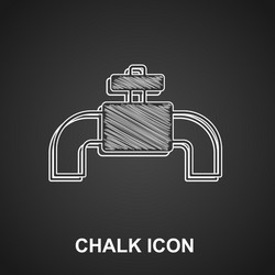 Chalk industry metallic pipes and valve icon Vector Image