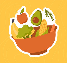 Healthy food sticker Royalty Free Vector Image
