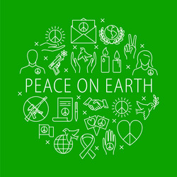 Pacifism poster with peace symbols Royalty Free Vector Image