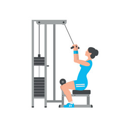 Close grip lat pulldowns pullovers exercise Vector Image