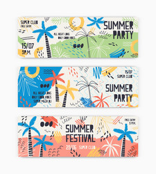 Summer festival banner templates set Royalty Free Vector
