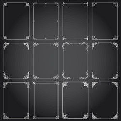 Set of mystical corners and frames borders magic Vector Image