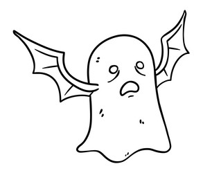 Bat and pumpkin - halloween coloring page Vector Image