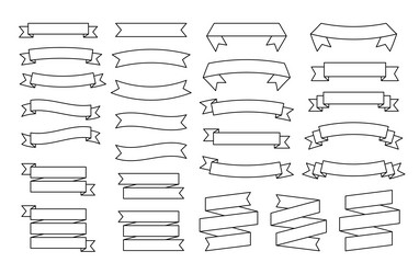 Red ribbon banner with space for text set of Vector Image