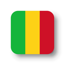 Rounded square isometric flag of mali Royalty Free Vector