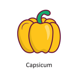 Capsicum outline icon design Royalty Free Vector Image
