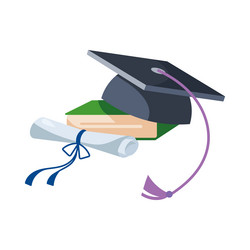 Graduation diploma roll degree Royalty Free Vector Image