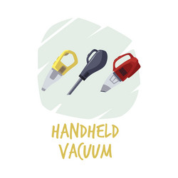 Handheld modern vacuum cleaner poster template Vector Image
