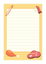 Recipe card cooking card template culinary notes Vector Image