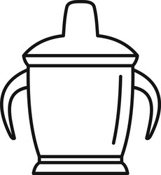 Emoji sippy cup icon outline style Royalty Free Vector Image
