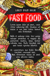 Fast food restaurant menu board template design Vector Image