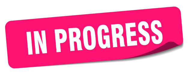 In progress sticker label Royalty Free Vector Image