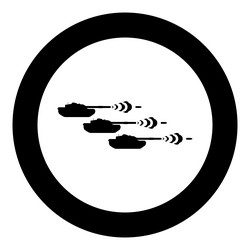 Shooting tanks war concept icon in circle round Vector Image