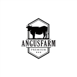 Black angus logo design template silhouette Vector Image