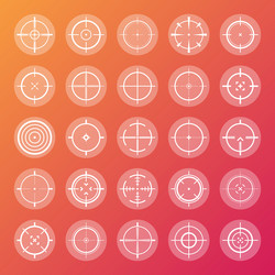 Colorful sniper rifle sights weapon optical scope Vector Image