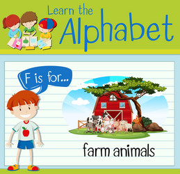 Flashcard letter f is for farm Royalty Free Vector Image