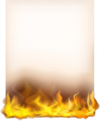 Realistic burning fire flames burnt paper holes Vector Image