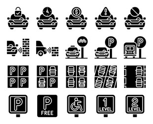 Roadside parking lot icon related Royalty Free Vector Image