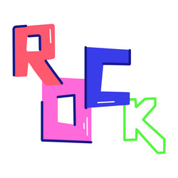 Rock word Royalty Free Vector Image - VectorStock