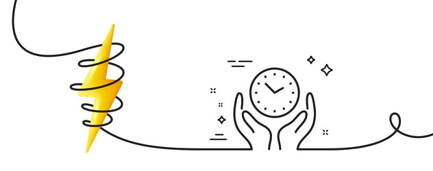 Safe time line icon clock sign hold watch Vector Image