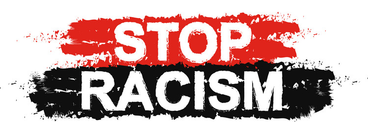 Stop racism label font with brush equal rights Vector Image