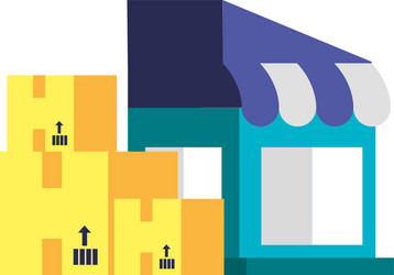 Store building facade icon Royalty Free Vector Image