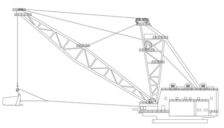 A dragline excavator heavy equipment equipment Vector Image