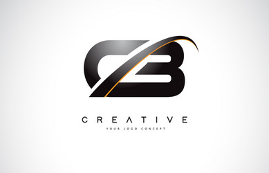 Cb c b grunge brush letter logo design in black Vector Image