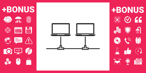 Computer network icon Royalty Free Vector Image