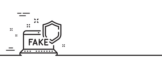 Fake news line icon web propaganda sign Royalty Free Vector