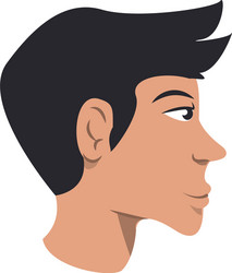 Man face cartoon sideview isolated cartoon Vector Image