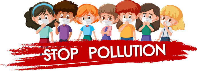 Poster design for stop pollution with girl Vector Image