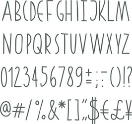 Hand drawn letters Royalty Free Vector Image - VectorStock