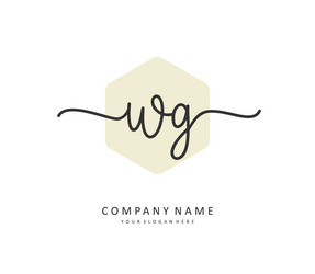 Wg initial letter handwriting and signature logo Vector Image
