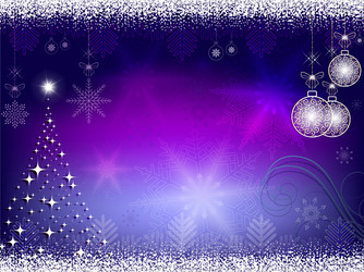 Background with purple christmas balls Royalty Free Vector
