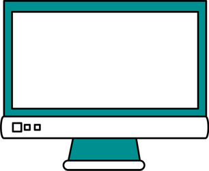 Color image cartoon front view computer display Vector Image