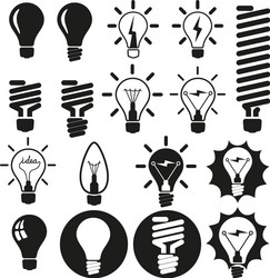 Light bulbs bulb icon set Royalty Free Vector Image