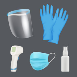 Personal protective equipment set Royalty Free Vector Image