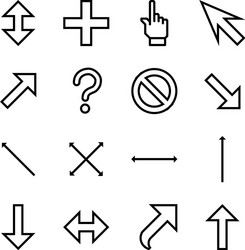 Smooth black cursors icons Royalty Free Vector Image