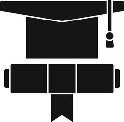 Graduation hat icon simple style Royalty Free Vector Image